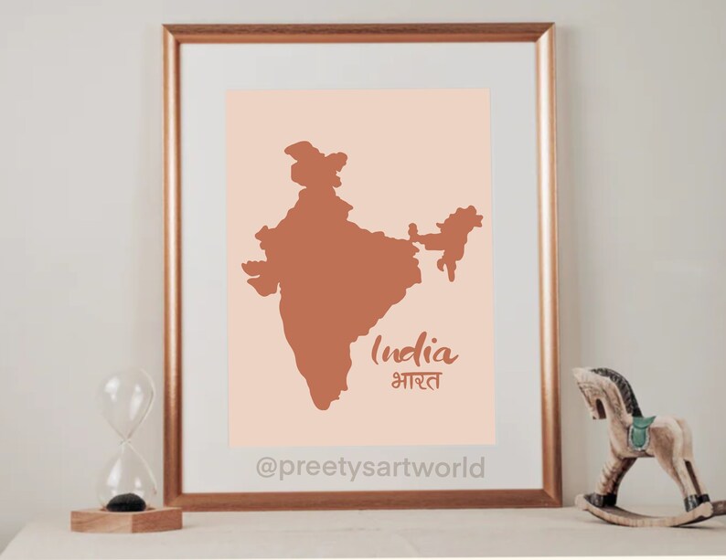 Boho India Map I Printable Boho Wall Art I Minimalist Map - Etsy