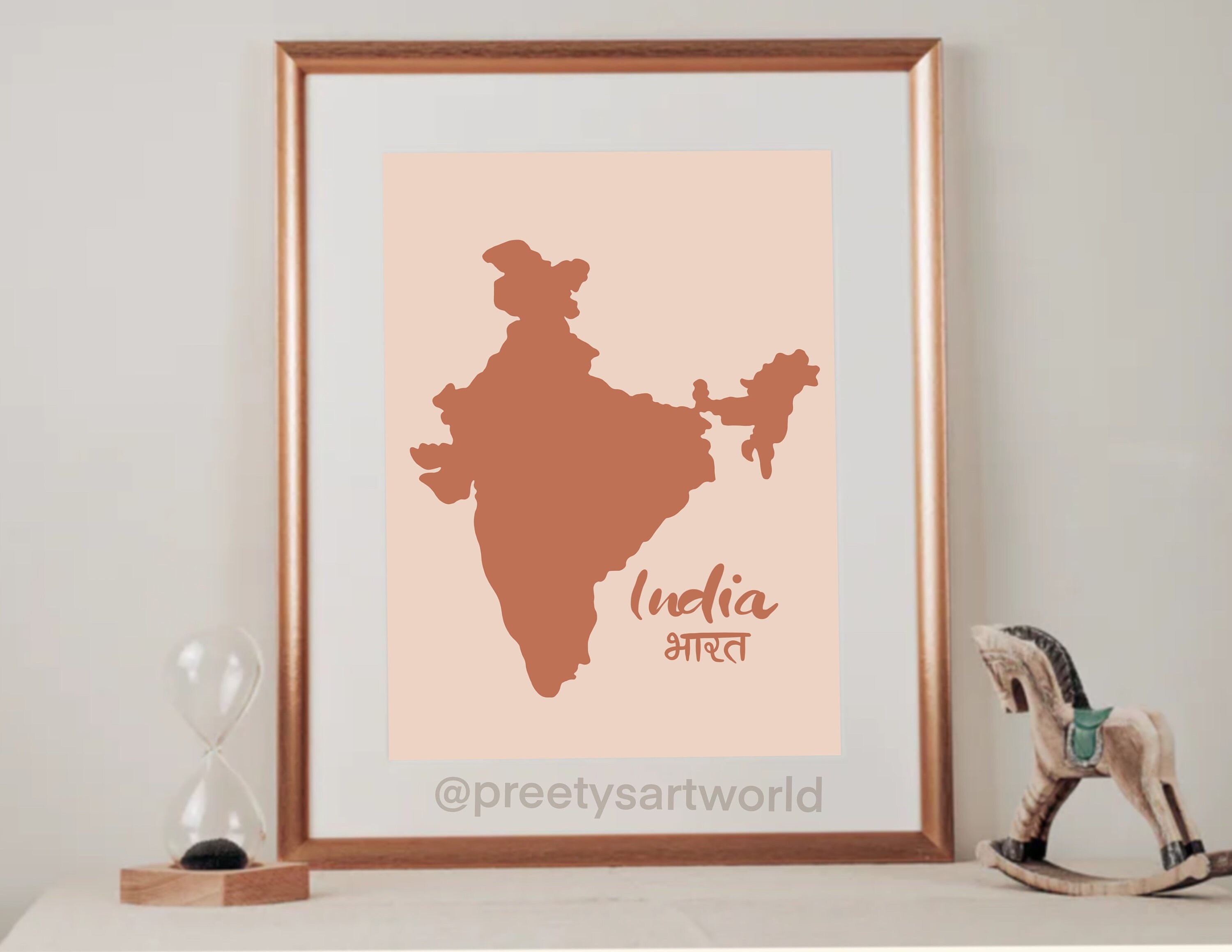 Boho India Map I Printable Boho Wall Art I Minimalist Map - Etsy Hong Kong