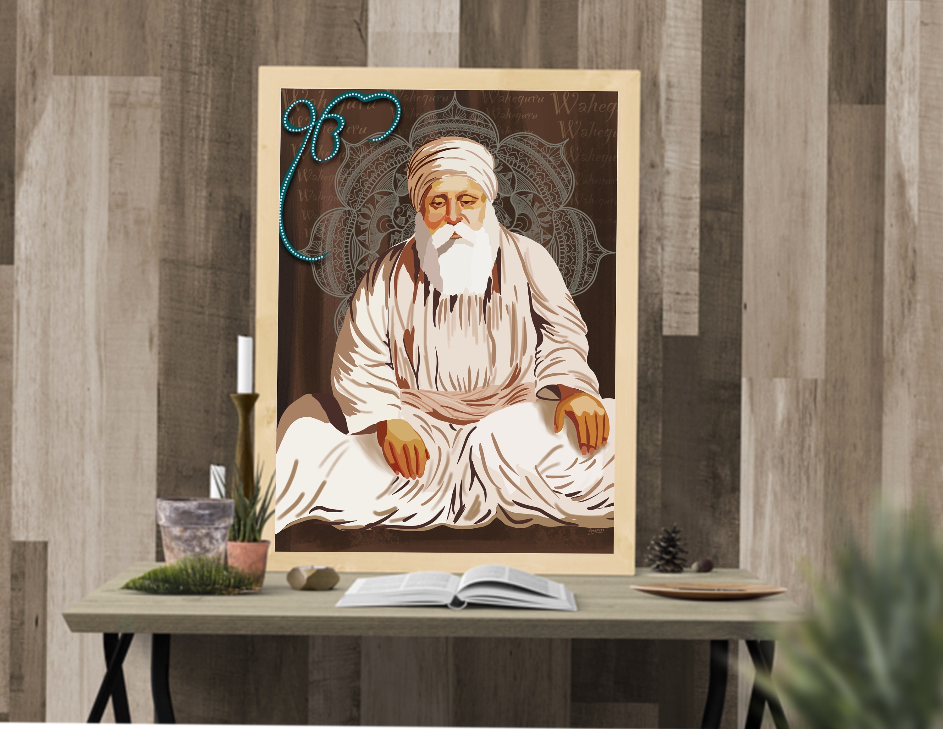 Guru Amar Daas Ji I Sikhart Print I Sikh Guru Wall Art Poster I Punjabi ...