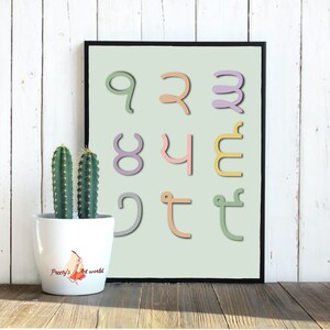 Punjabi Numbers Gurmukhi Numerals Printable Poster I Punjabi Nursery ...
