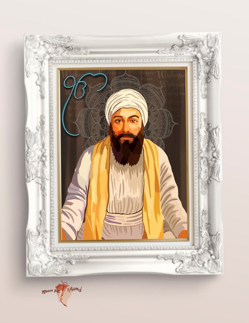Guru Angad Dev Sahib Ji Sikh Art Illustration Print I Sikh God Wall Art ...
