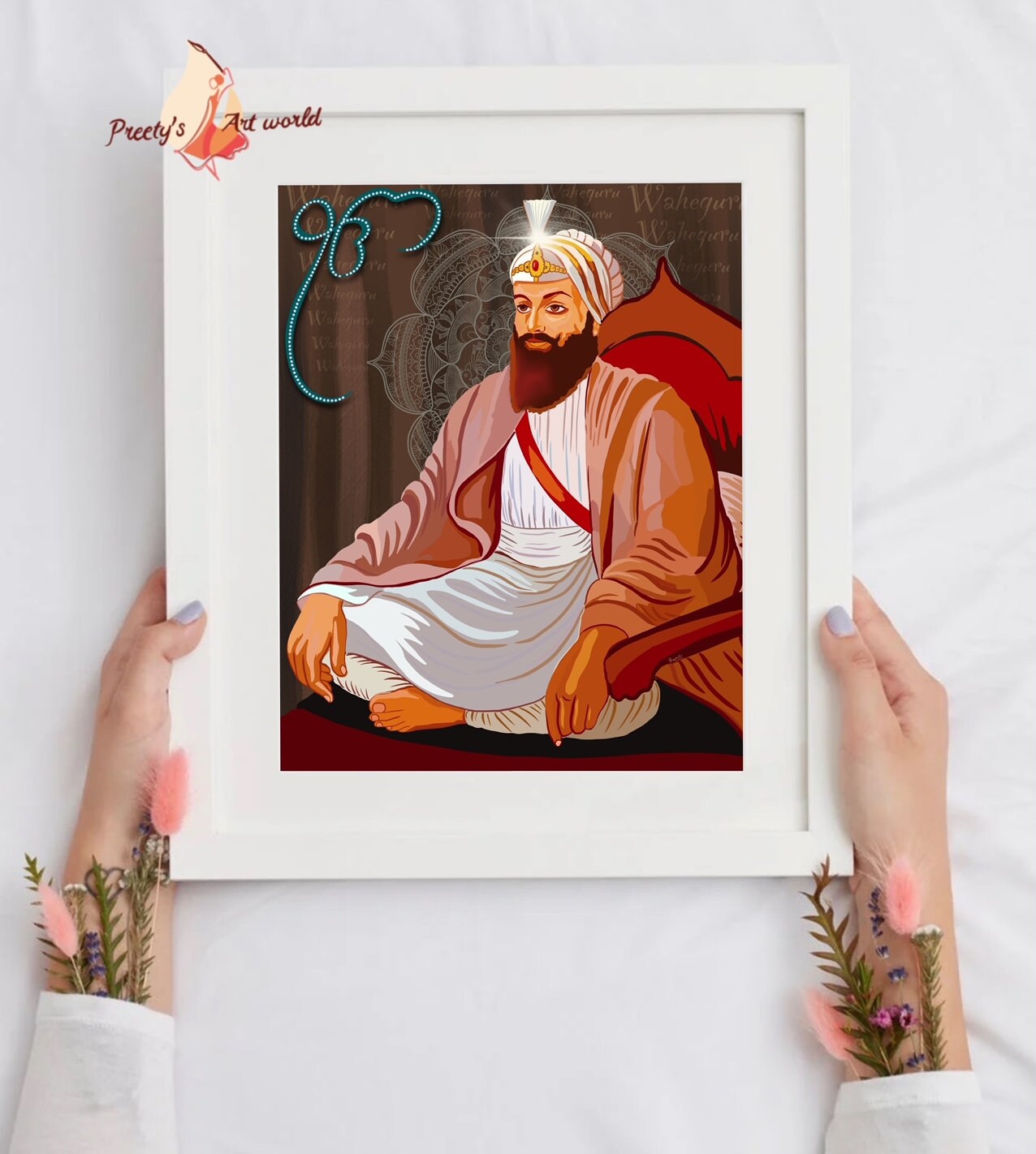 Guru Har Rai Ji I Sikhart Print I Sikh Guru Wall Art Poster I Punjabi ...