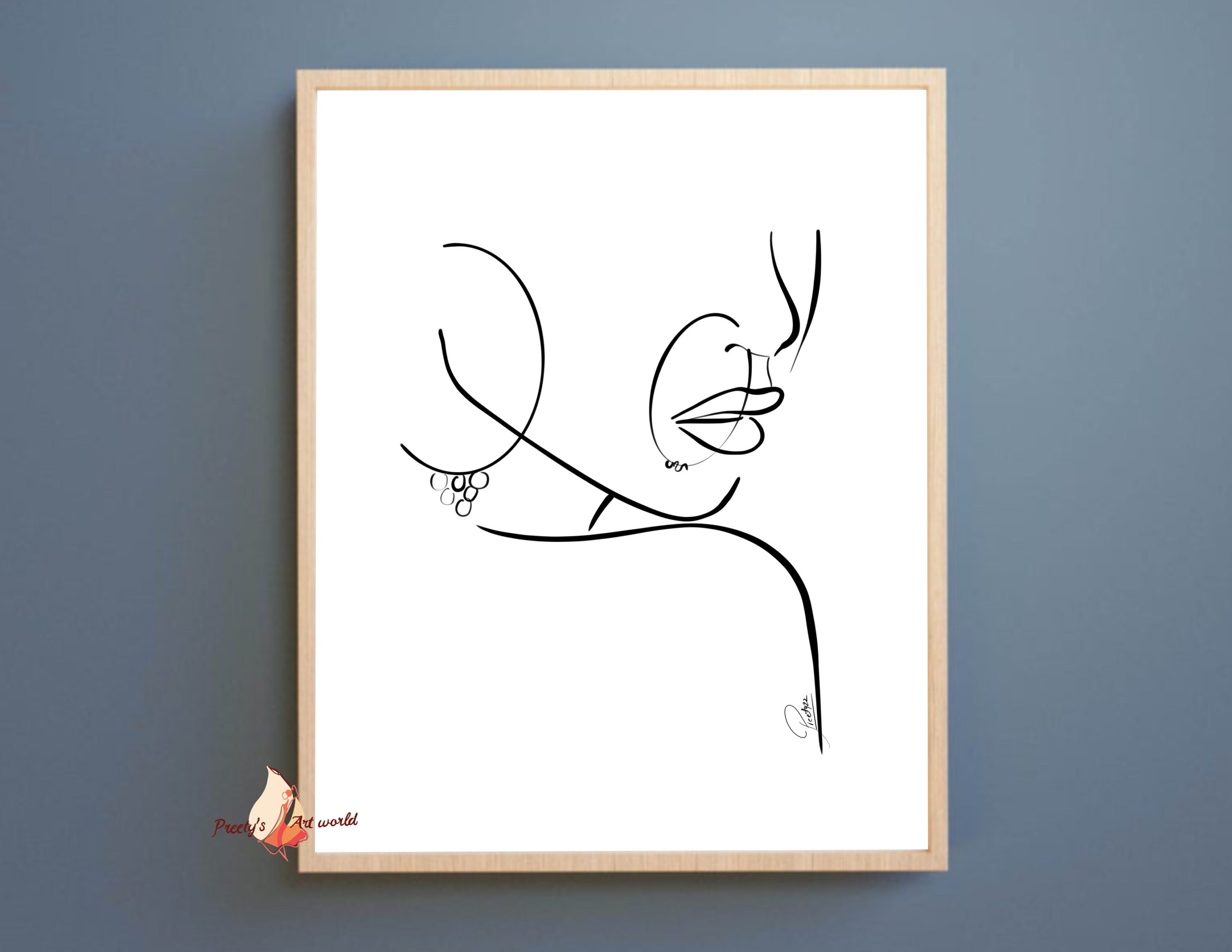 Printable Minimalist Lineart Woman Line Drawing Modern | Etsy