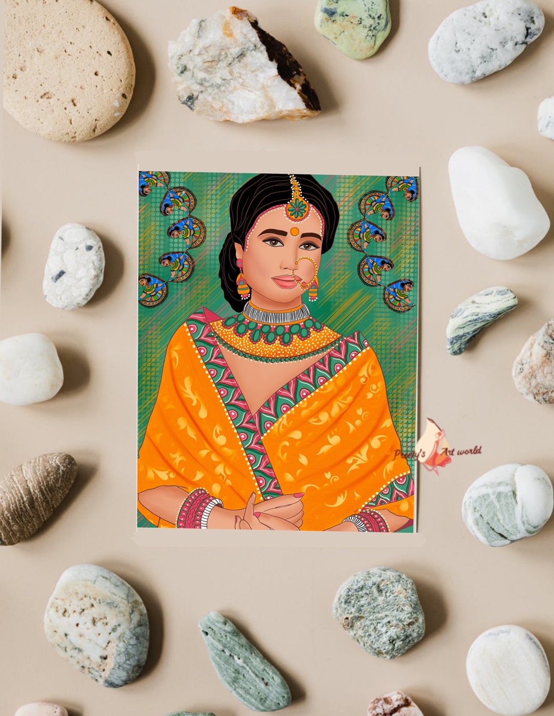 Indian Royal Lady Art Print I Printable Indian Wall Art I | Etsy