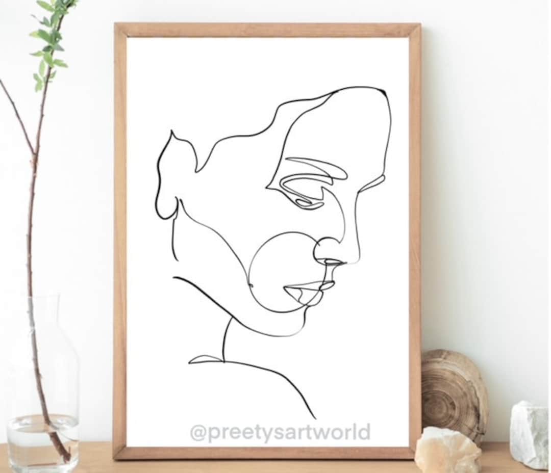 Minimalist Line Art | Woman Line Drawing | Modern Minimalist Wall Art ...