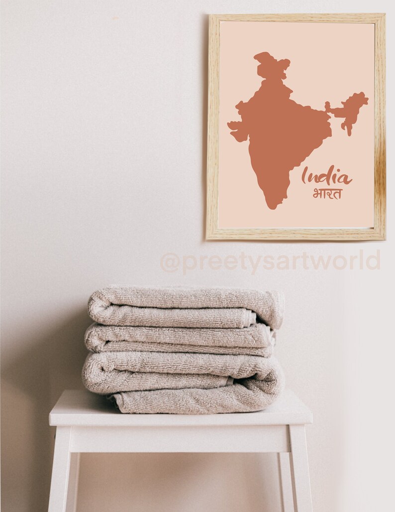 Boho India Map I Printable Boho Wall Art I Minimalist Map - Etsy