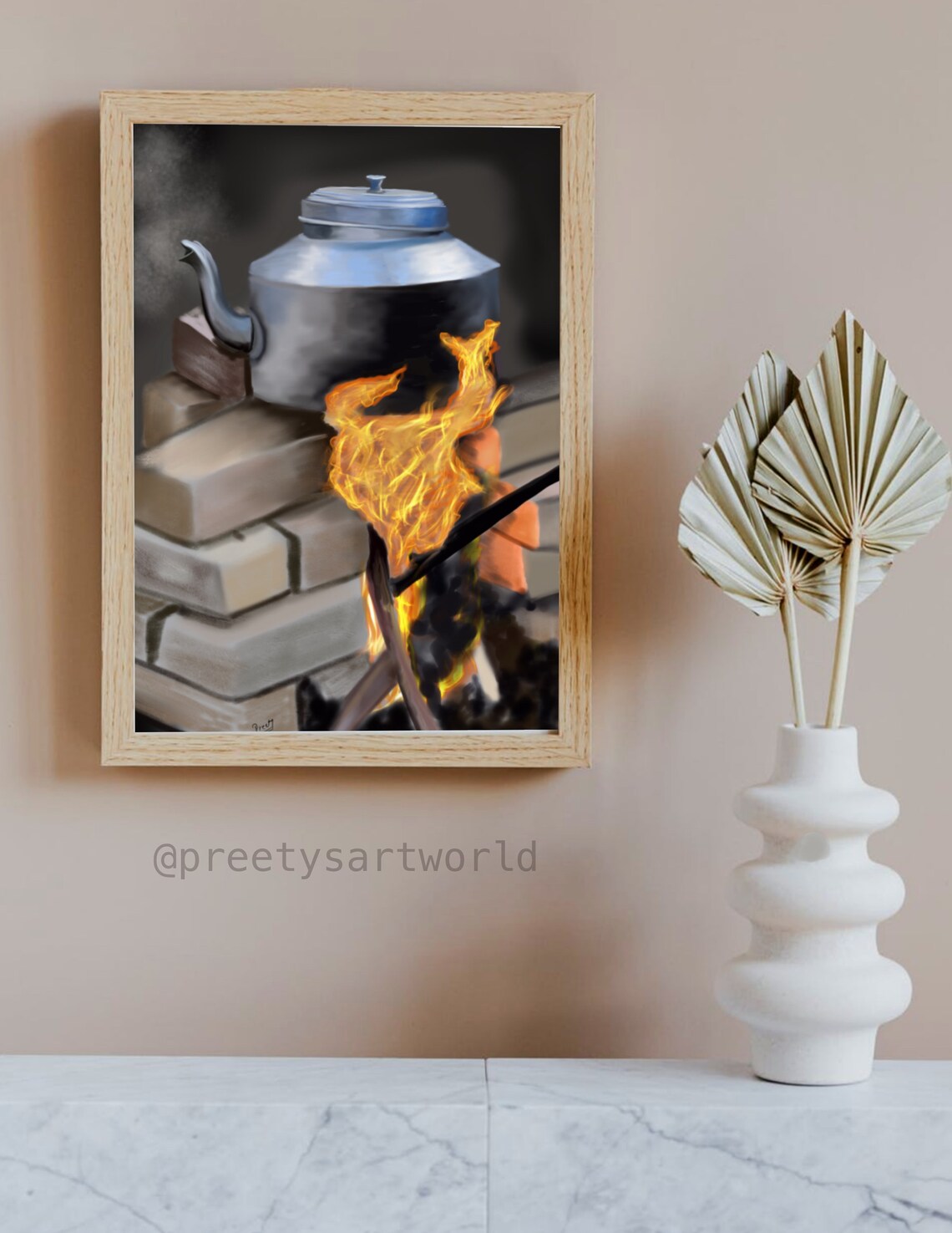 Subah Ki Chaii / Tea Kettle Art Print / Kitchen Wall Art / - Etsy