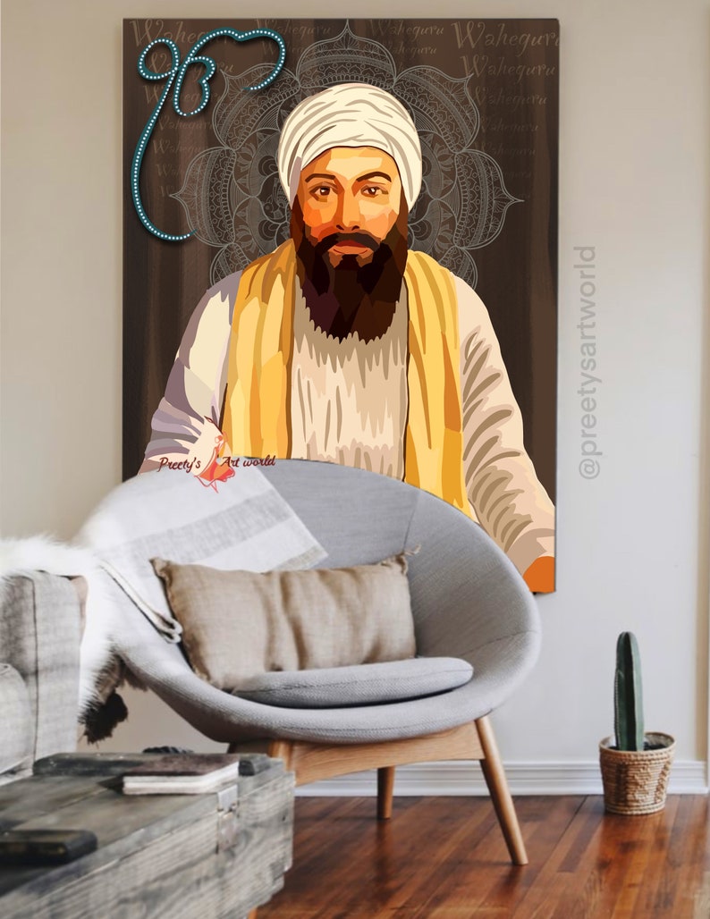 Guru Angad Dev Sahib Ji Sikh Art Illustration Print I Sikh God Wall Art ...