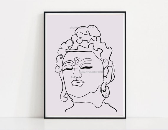 Half Buddha Face Sketch