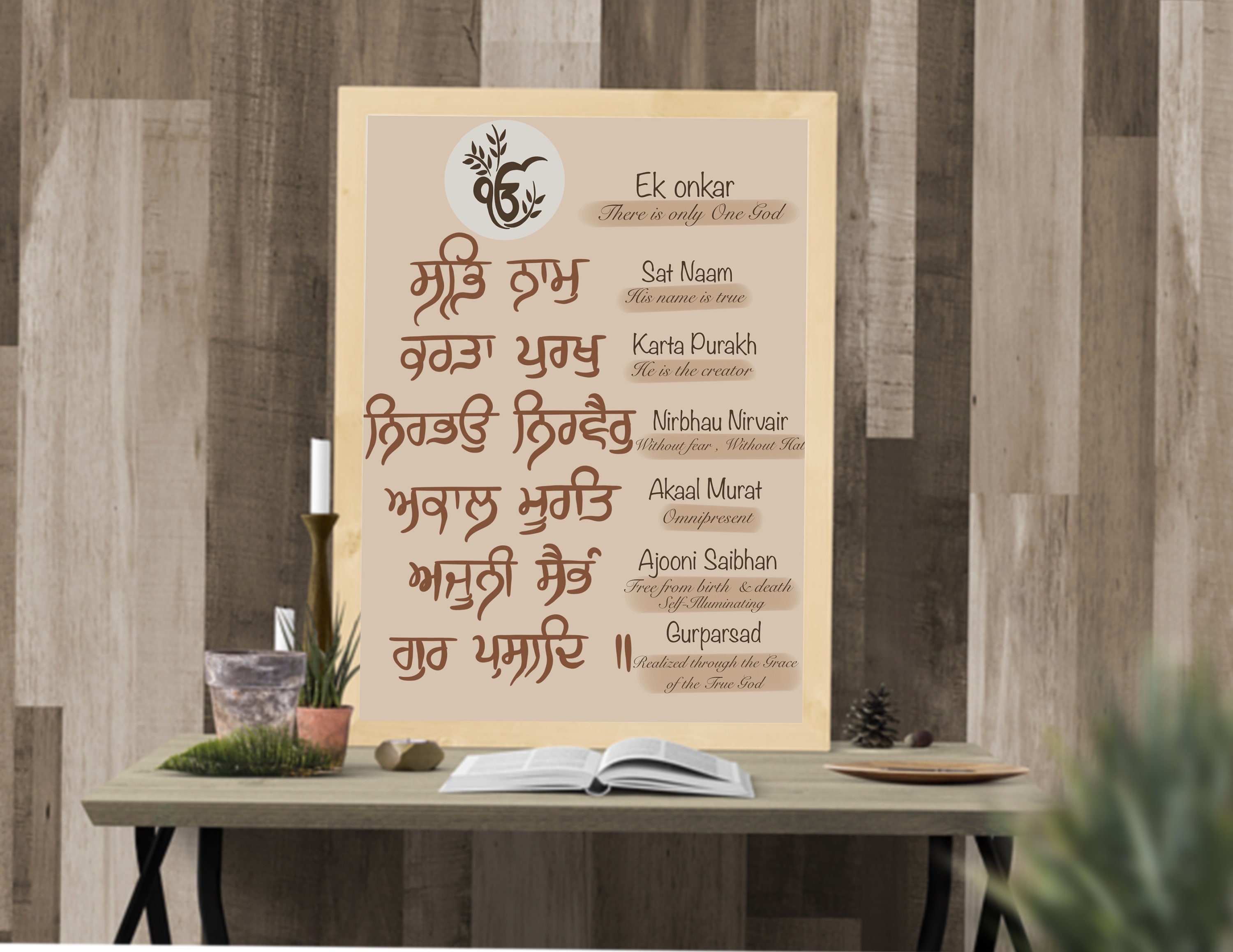 Handwritten Sikh Mool Mantar In Punjabi & English With Meaning | Etsy