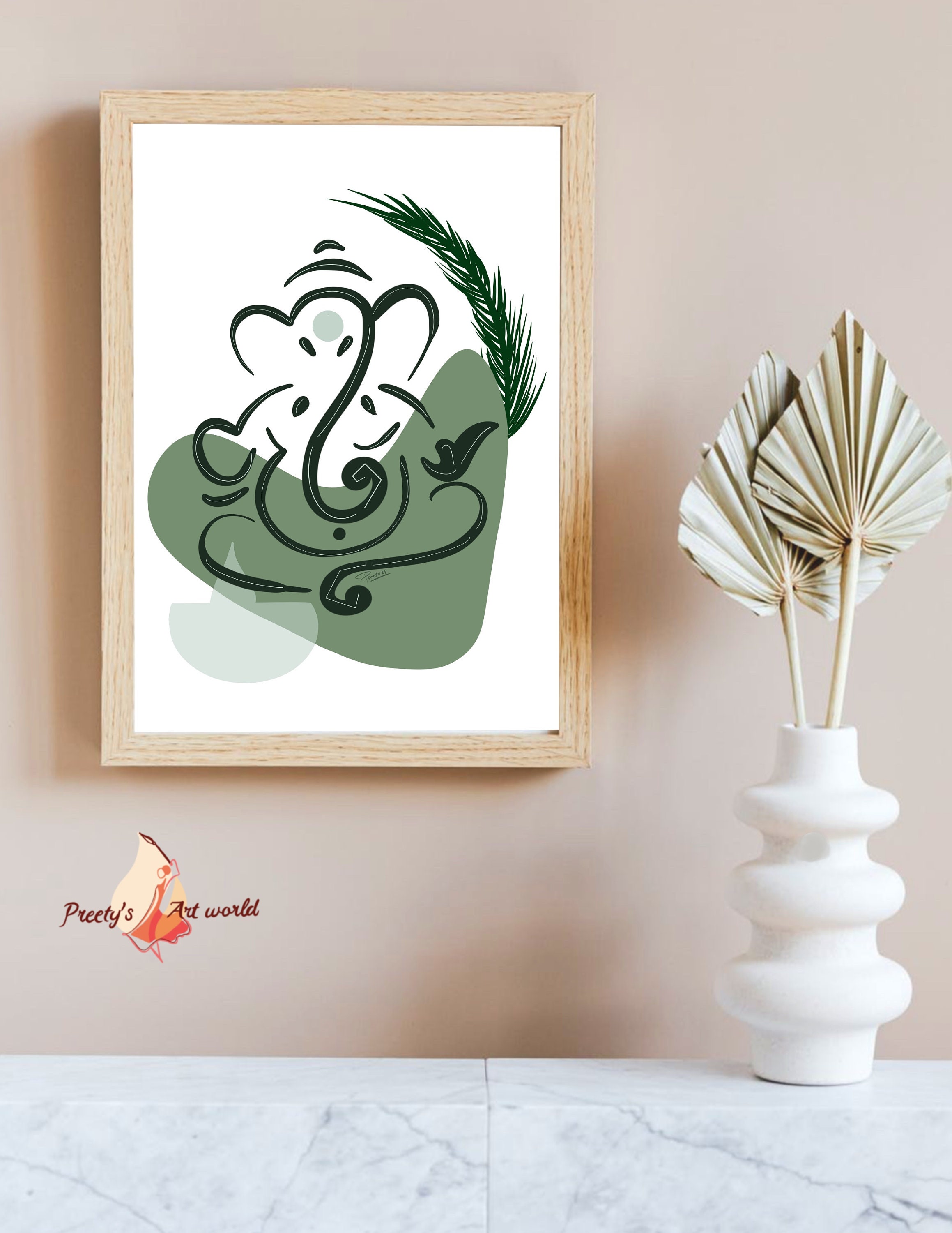 Abstract Modern Ganesha Minimalist Line Drawing Indian Hindu - Etsy