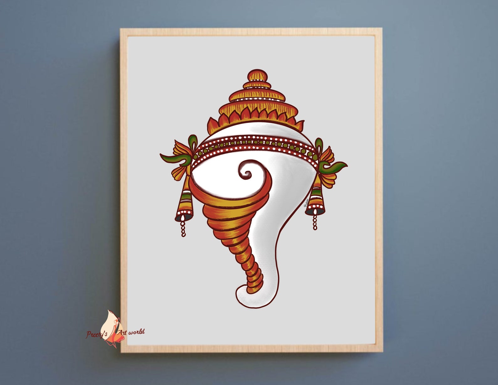 Shankh The Indian Conch Shell I Hindu Religion Puja Blowing | Etsy