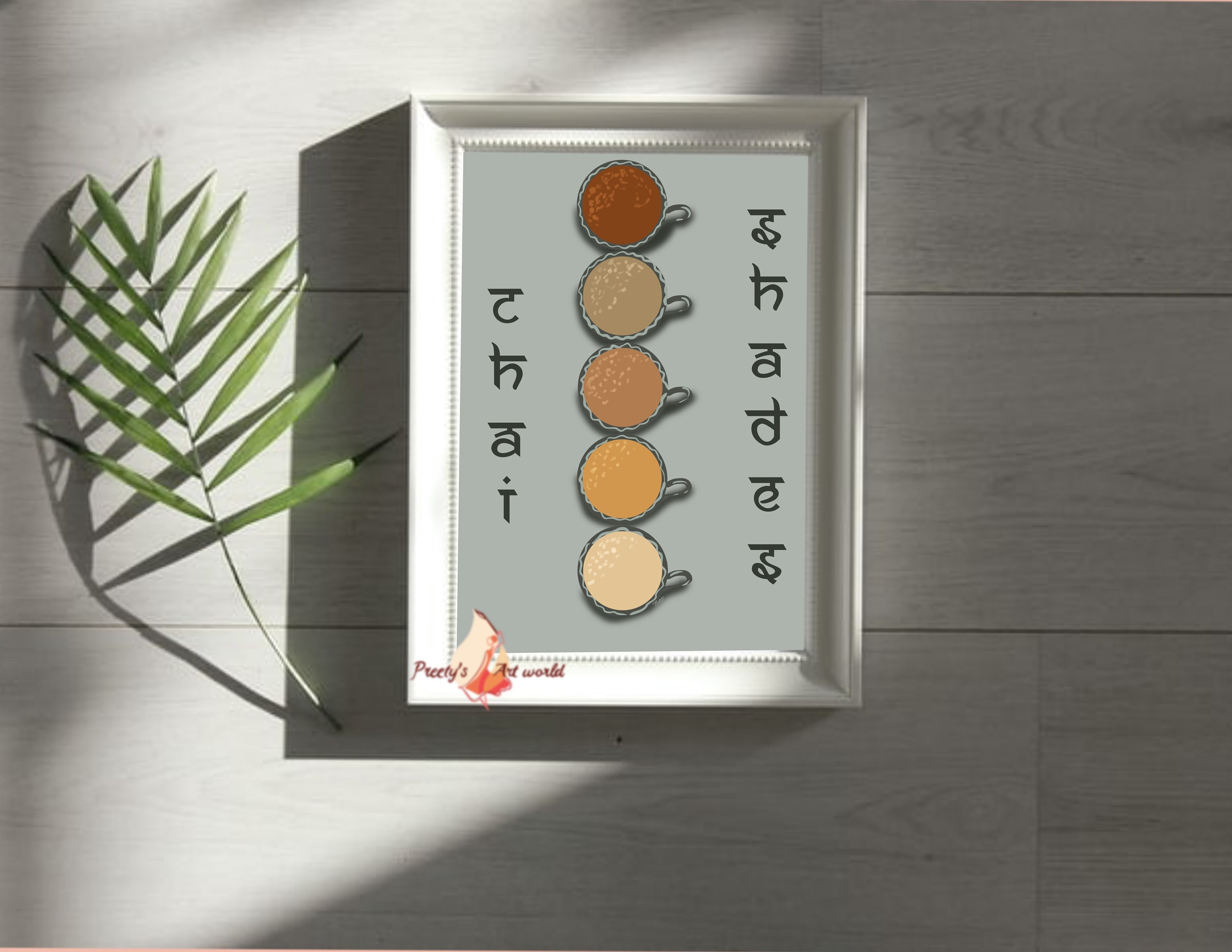 Chai Ke Rang , Chai Shades Poster, Chai Cups in Different Shades Wall ...