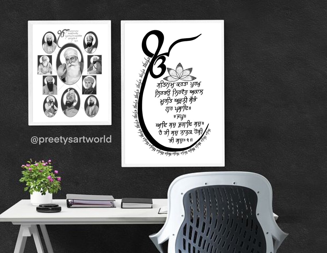 Sikh 10 ten Gurus Art Work Poster I Sikh Gurus Portrait I | Etsy