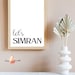 Let's Simran , Religious Wall Art, Monochrome Simran Corner Print ...