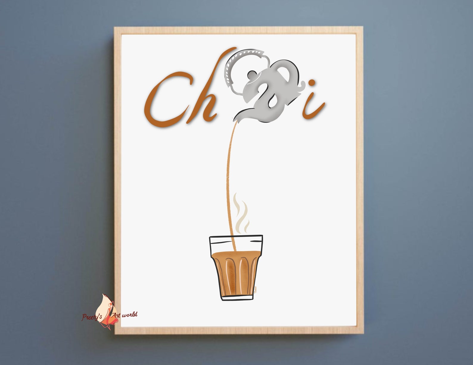 Chai Tea Sign Indian Kitchen Art Illustration Kitchen Home - Etsy