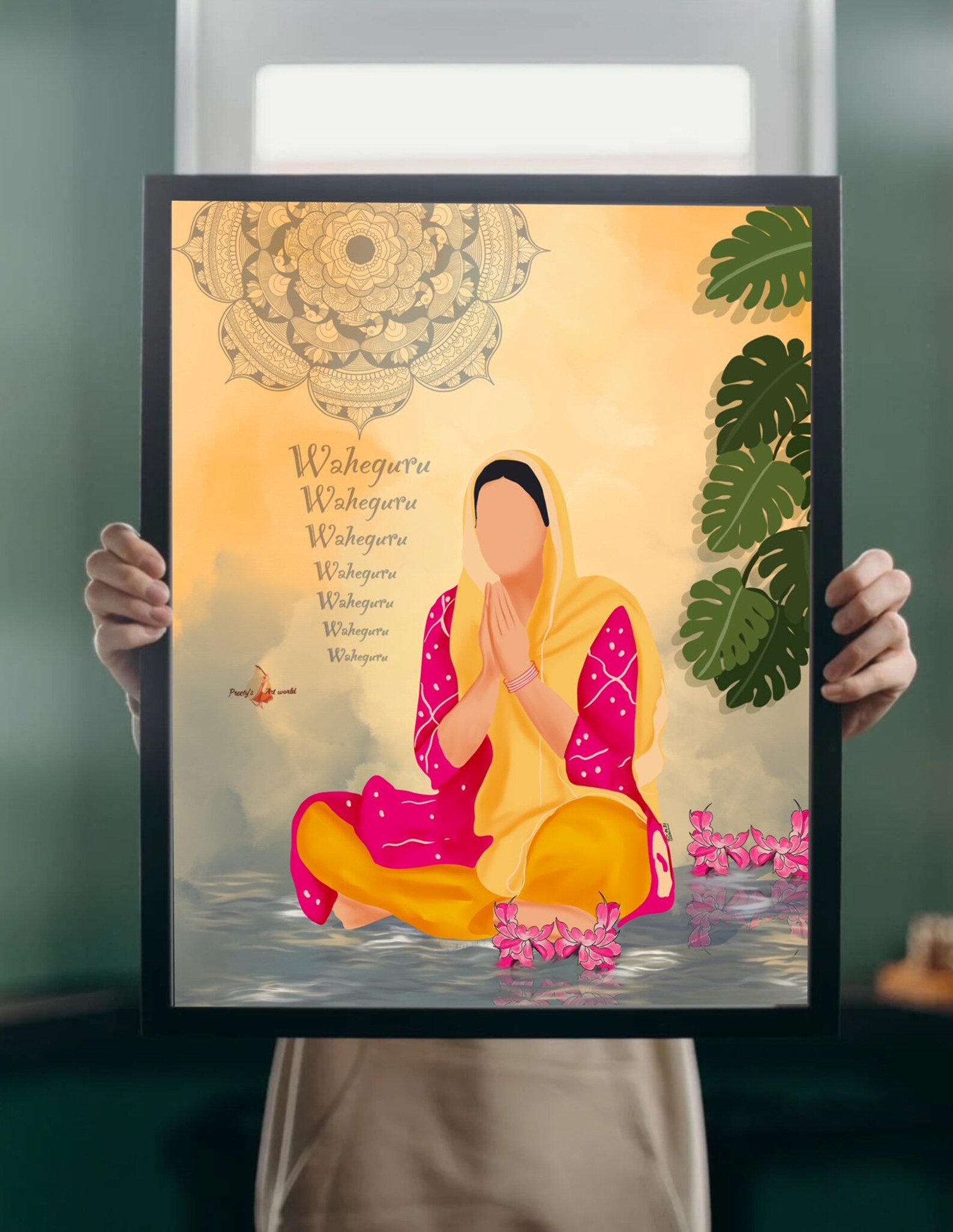 Punjabi Sikh Women Doing Simran Art Print I Punjabi Culture - Etsy