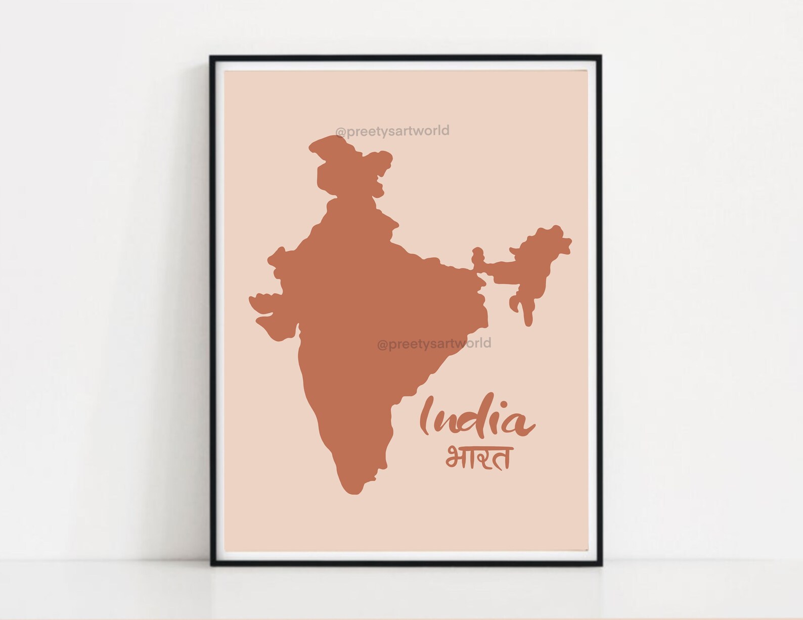 Boho India Map I Printable Boho Wall Art I Minimalist Map - Etsy