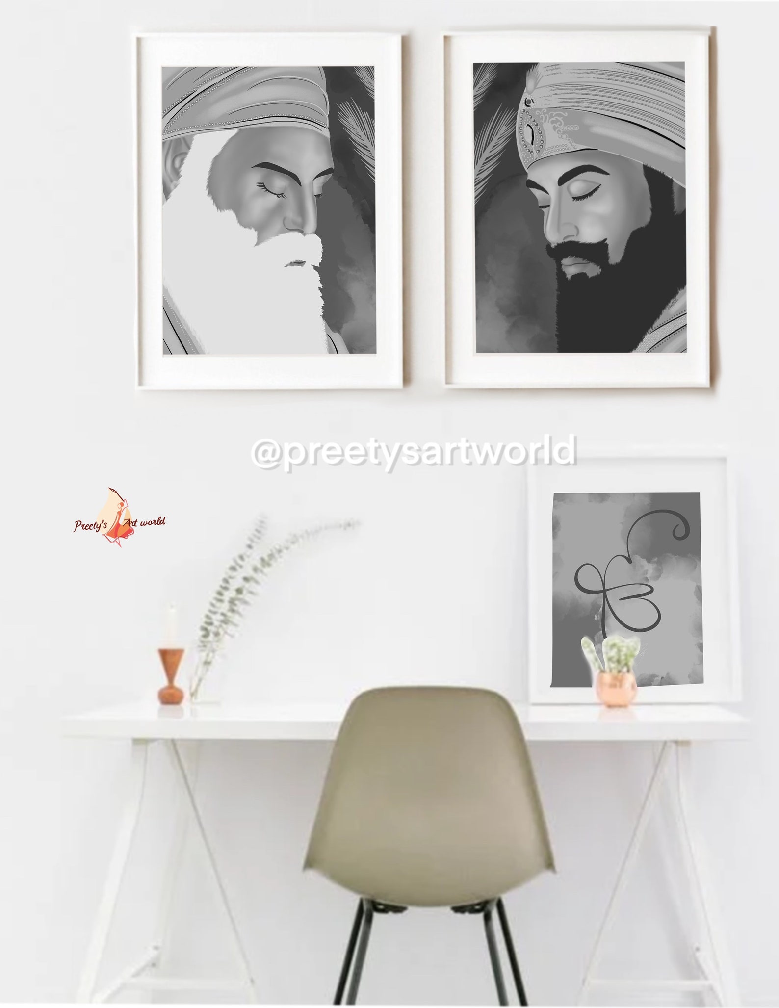 Set of 3 Guru Nanak Ji , Guru Gobind Singh Ji & Ek Onkar Art Poster ...