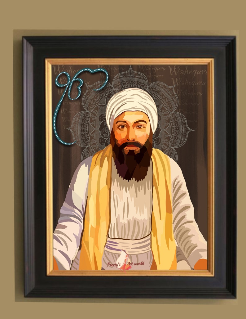 Guru Angad Dev Sahib Ji Sikh Art Illustration Print I Sikh God Wall Art ...