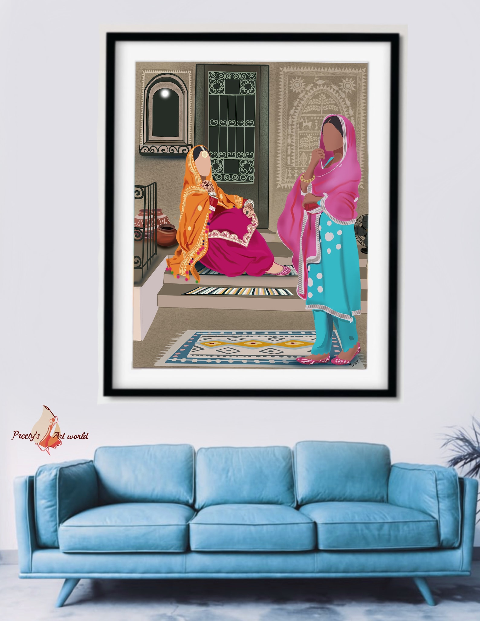 Punjabi Art Print I Indian Ethnic Home Décor I Traditional Indian ...