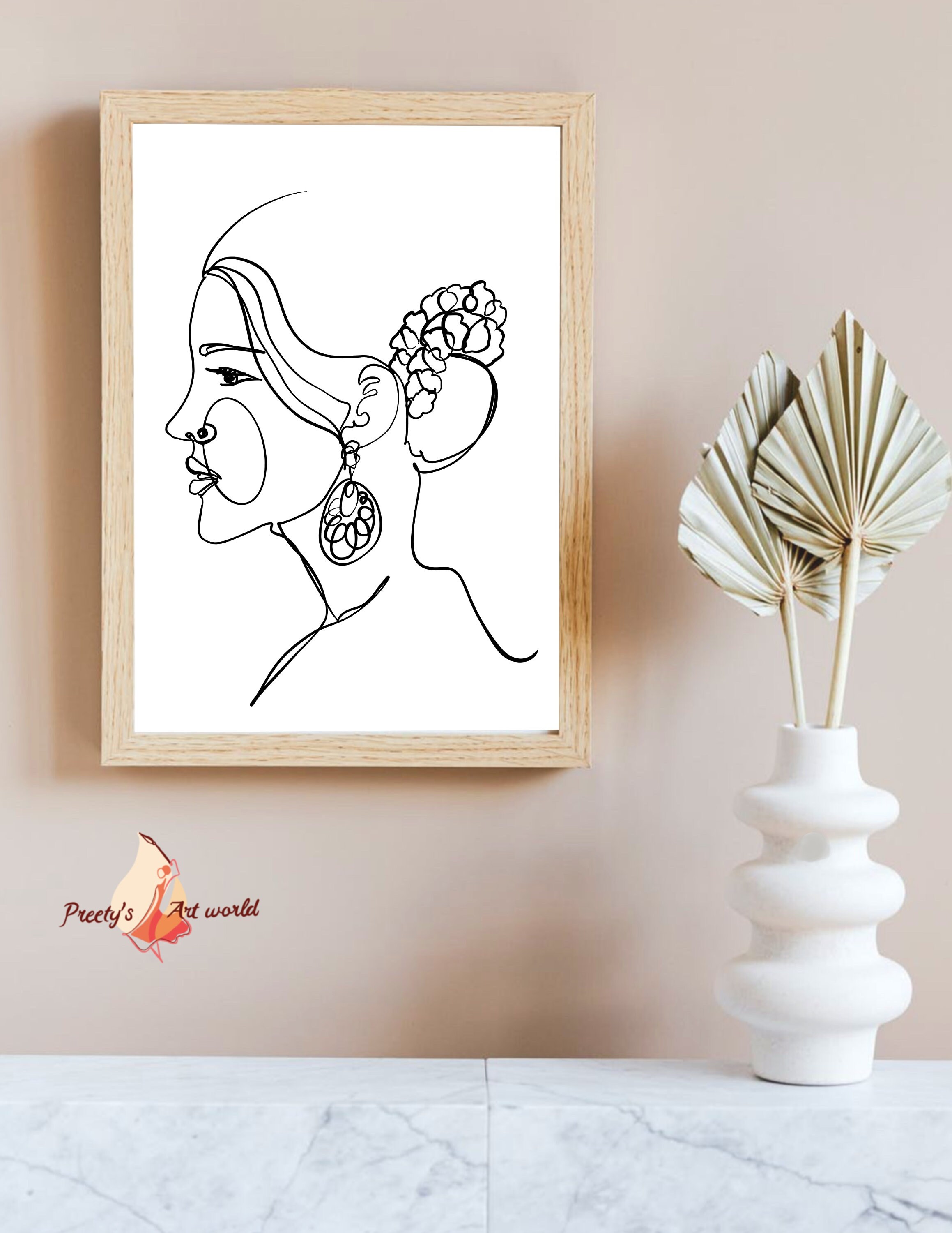 Minimalist Line Art | Woman Line Drawing | Modern Minimalist Wall Art ...