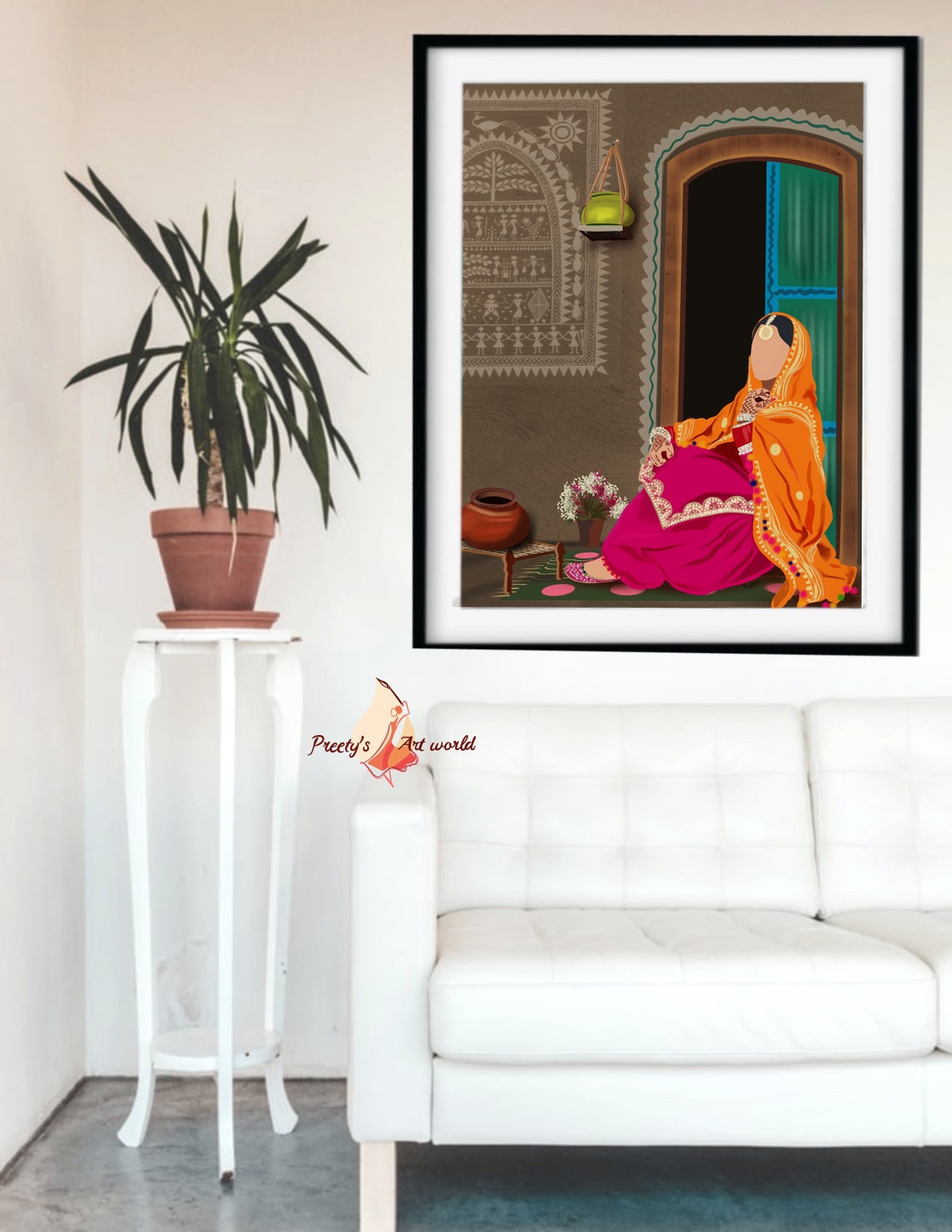 Punjabi Bride Art Print I Indian Ethnic Home Décor I | Etsy