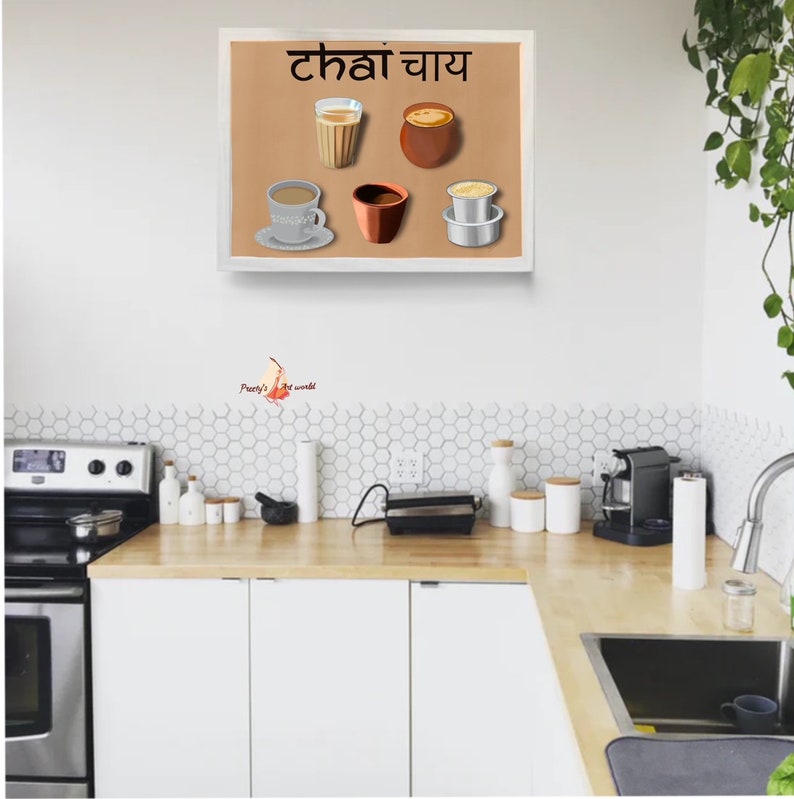Indian Chai Tea Cups Art Illustration I Glass Kulhar Cup Kappi - Etsy