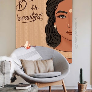 Brown is Beautiful Indian Women Boho Desi Art Poster Print I Indian ...