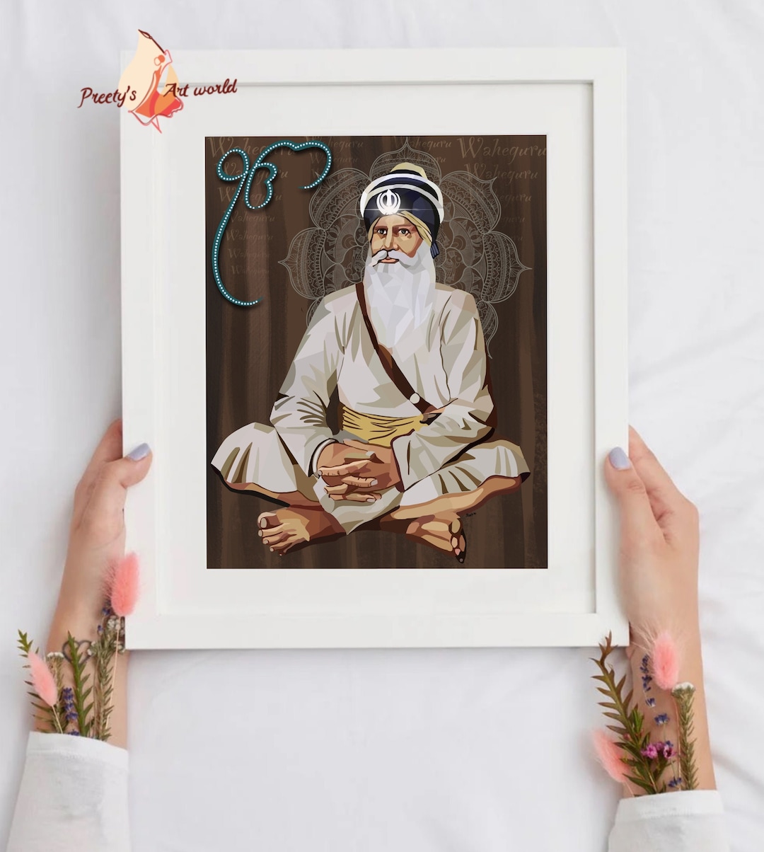 Baba Deep Singh Ji Sikh Art Illustration Print I Sikh God Wall Art ...