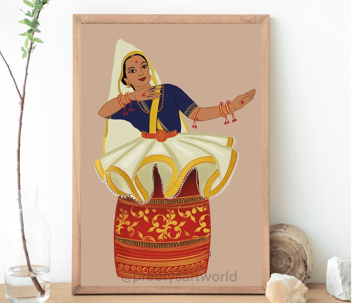 Indian Classical Manipuri Dancer Art Print I Indian Classical - Etsy