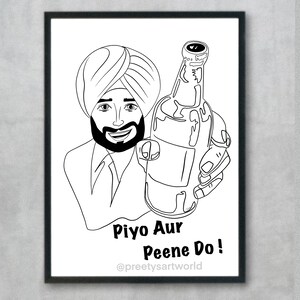 Piyo Aur Peene Do Indian Bar Wall Art I Cheers Print I Drinks Art I ...