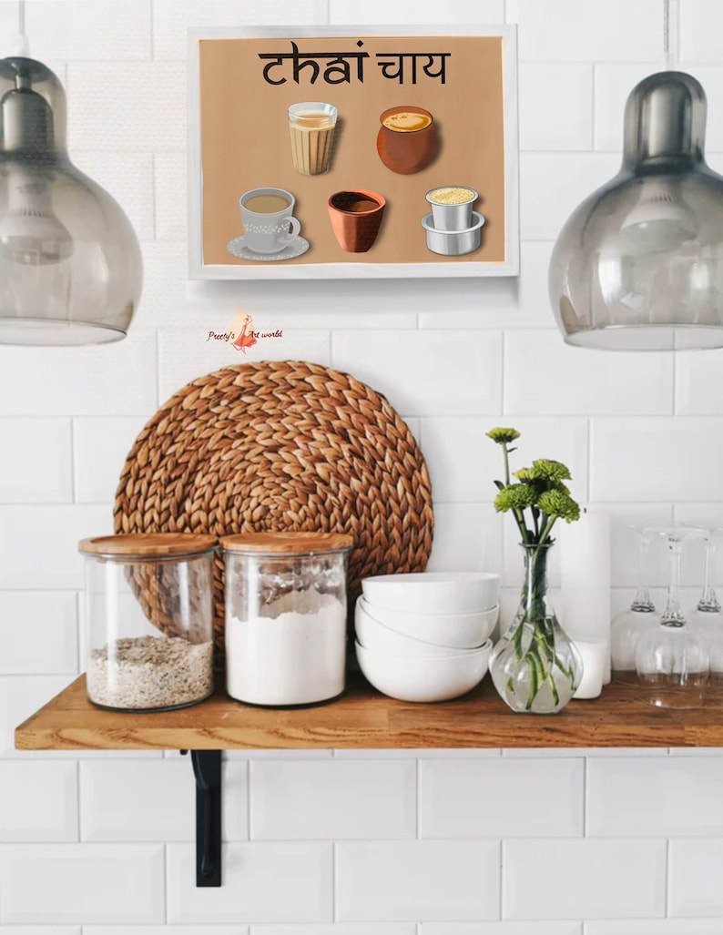 Indian Chai Tea Cups Art Illustration I Glass Kulhar Cup Kappi - Etsy