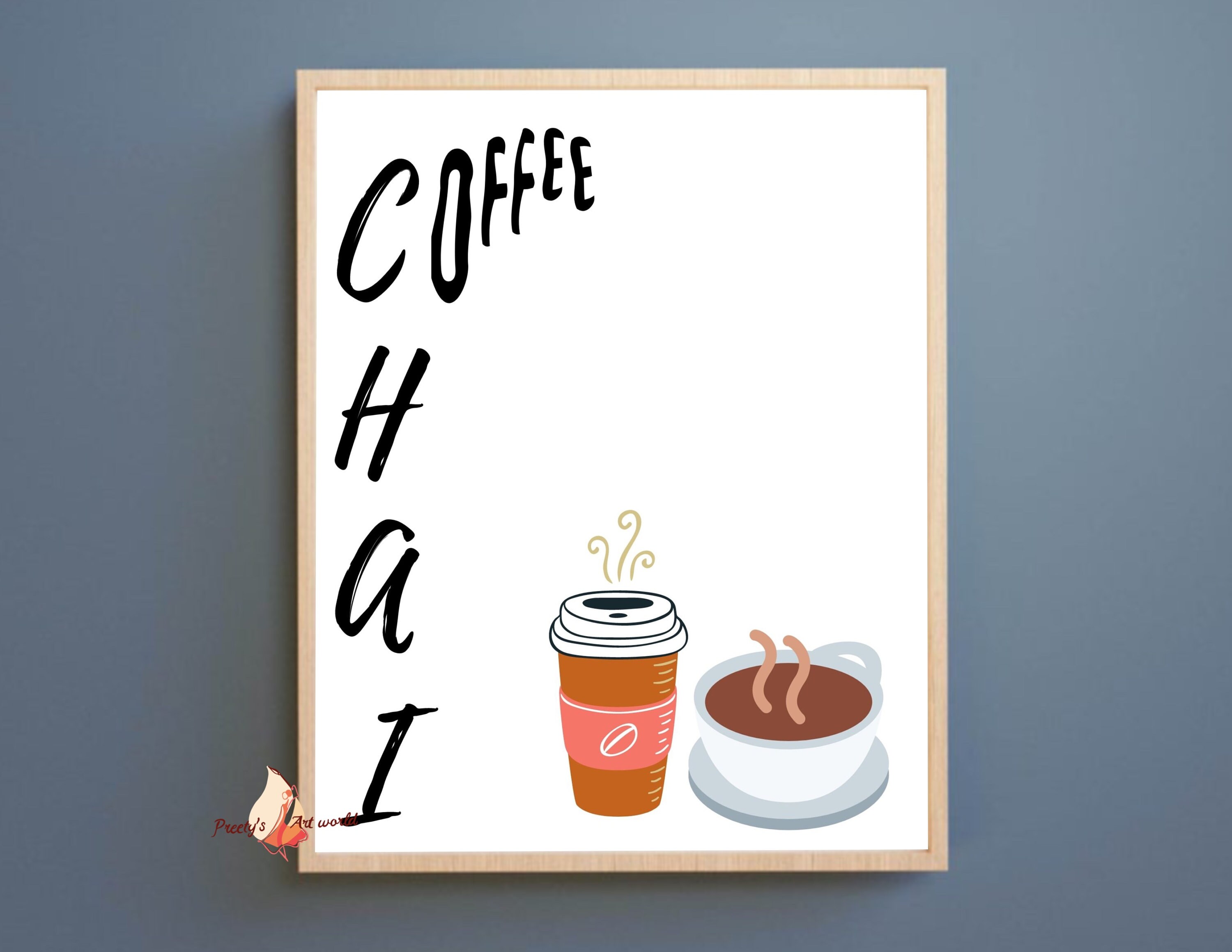 Chai Coffee Monochrome Quote Typography Calligraphy Wall Art - Etsy