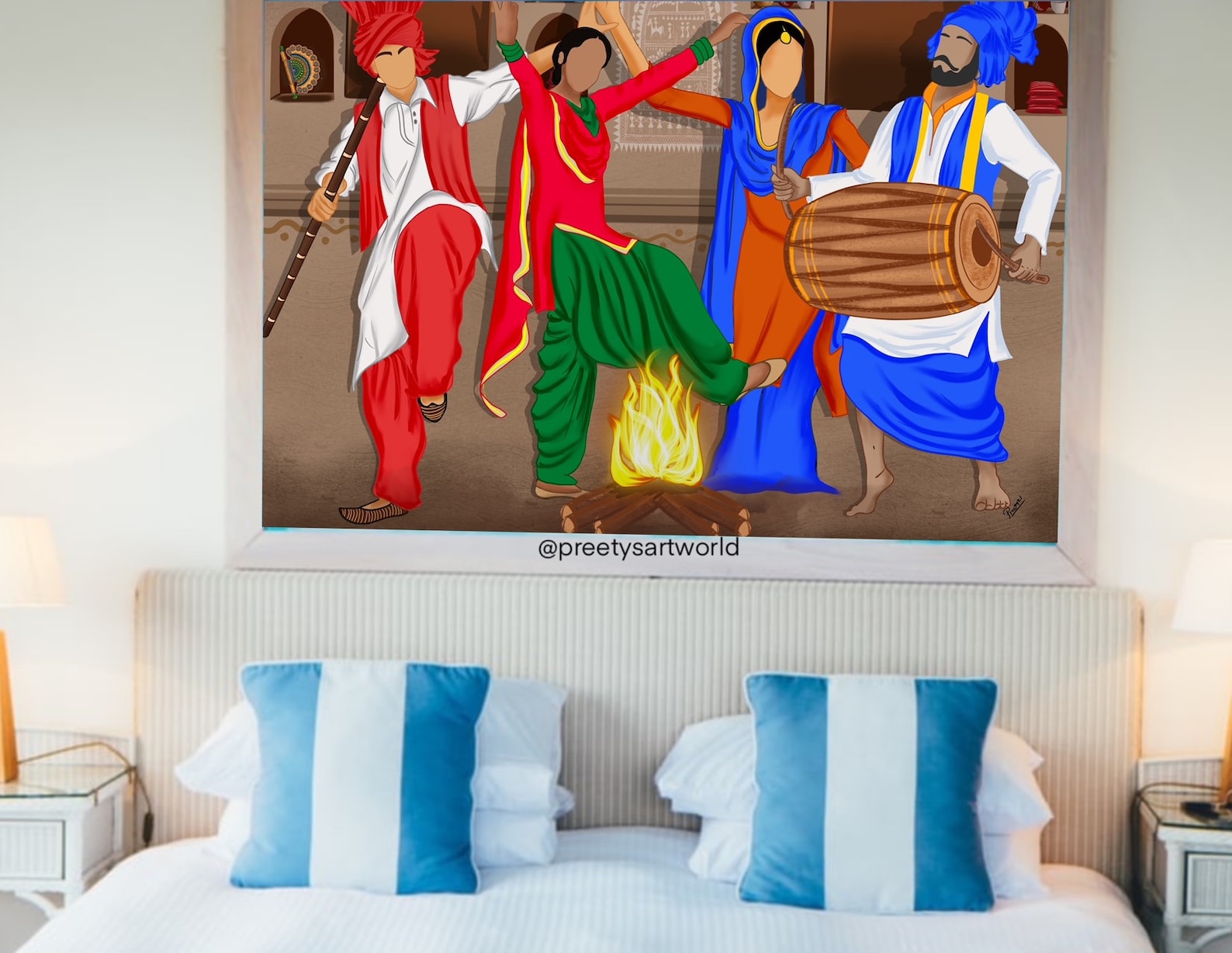 Punjabi Bhangra Gidda Dancer Art Illustration I Balle Balle I Sikh ...