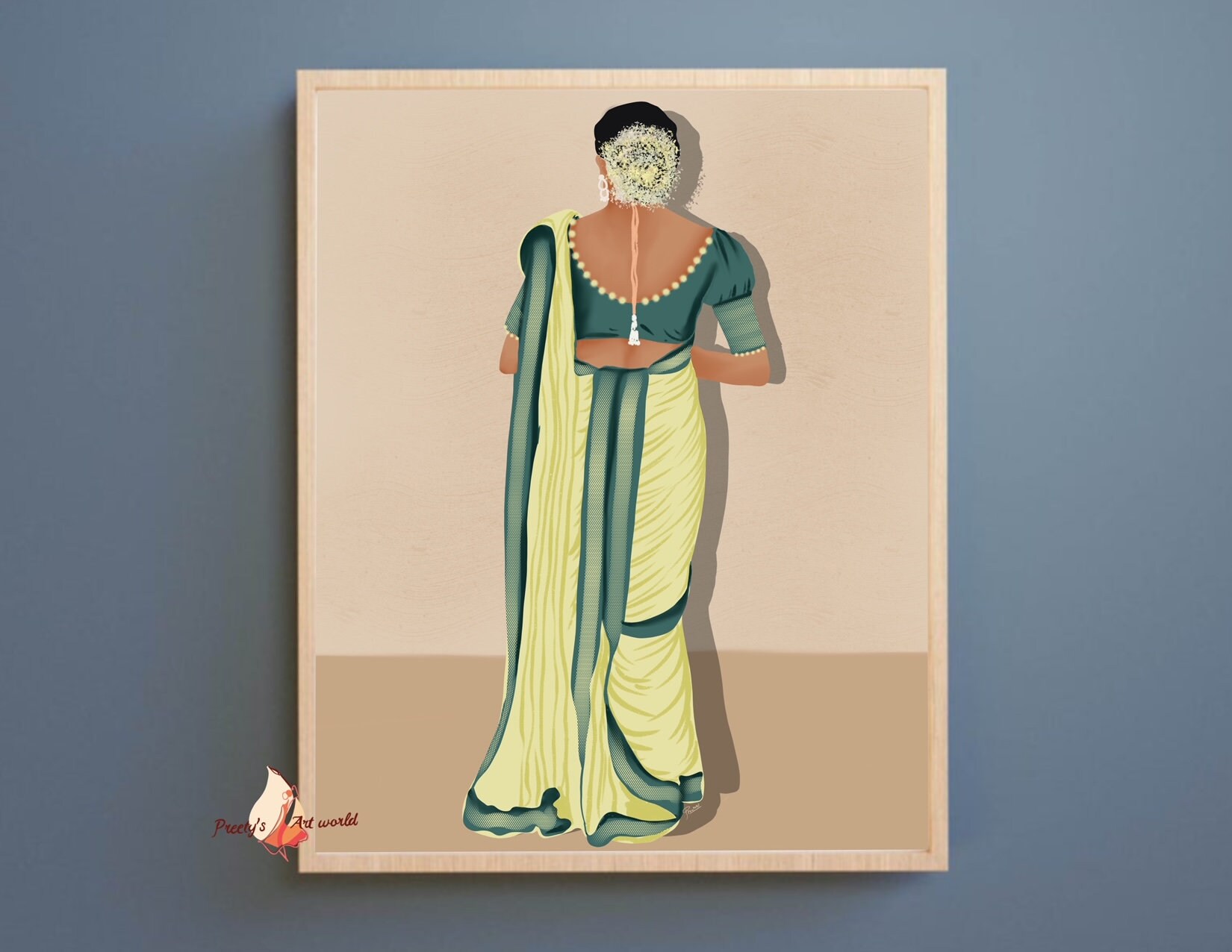 Marathi Women Wearing Saree Art I Indian Art Print I Desi - Etsy