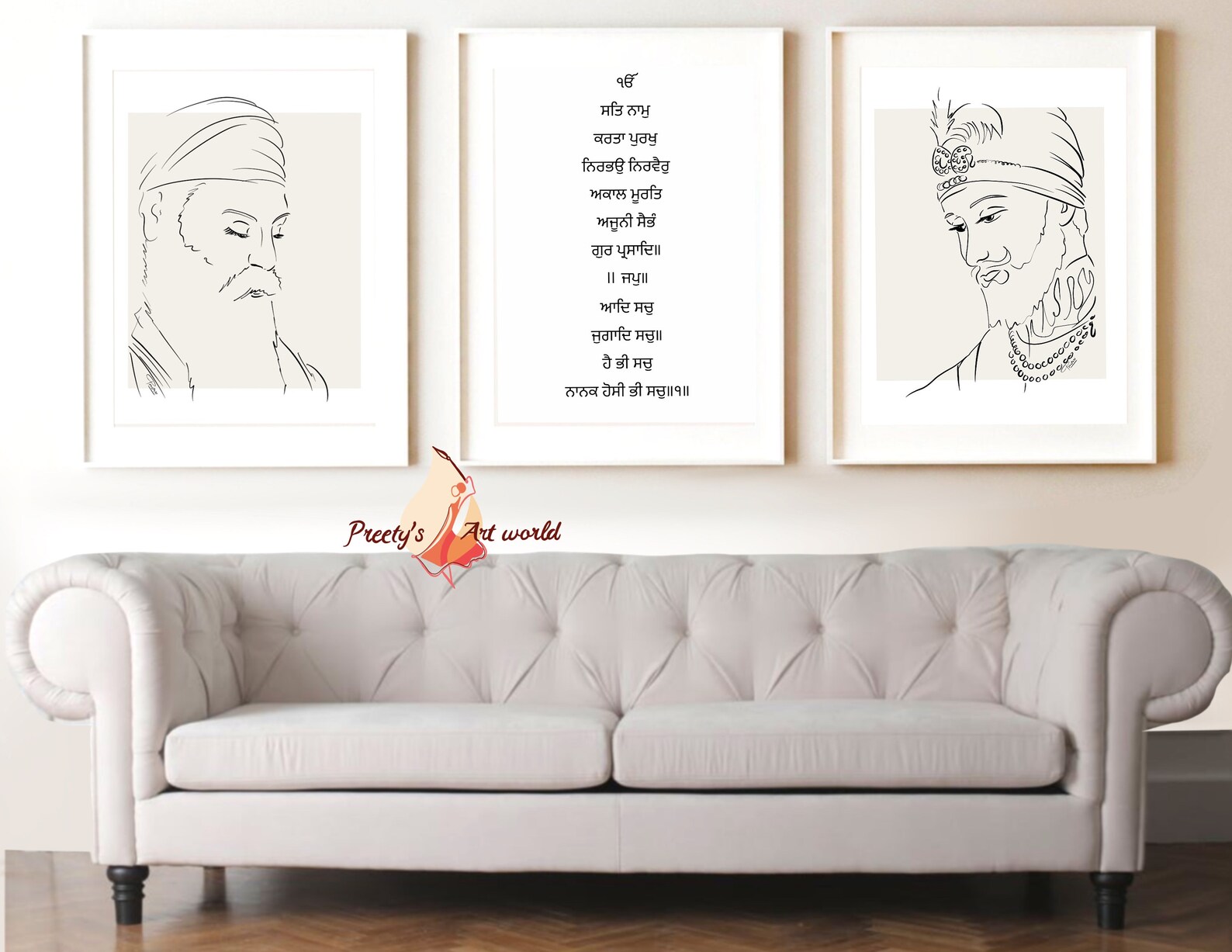 Set of 3 Mool Mantar Guru Nanak Ji Guru Gobind Singh Ji - Etsy