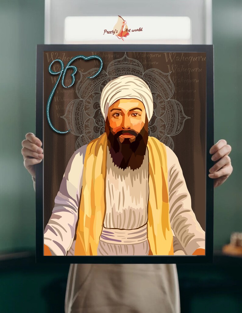 Guru Angad Dev Sahib Ji Sikh Art Illustration Print I Sikh God Wall Art ...