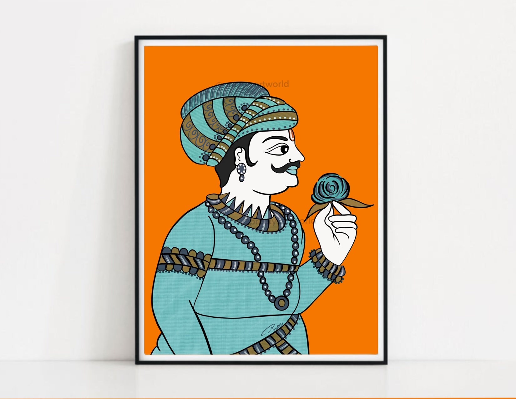 Royal Rajkumar & Royal Rajkumari India Exotic Desi Couple Wall Art ...