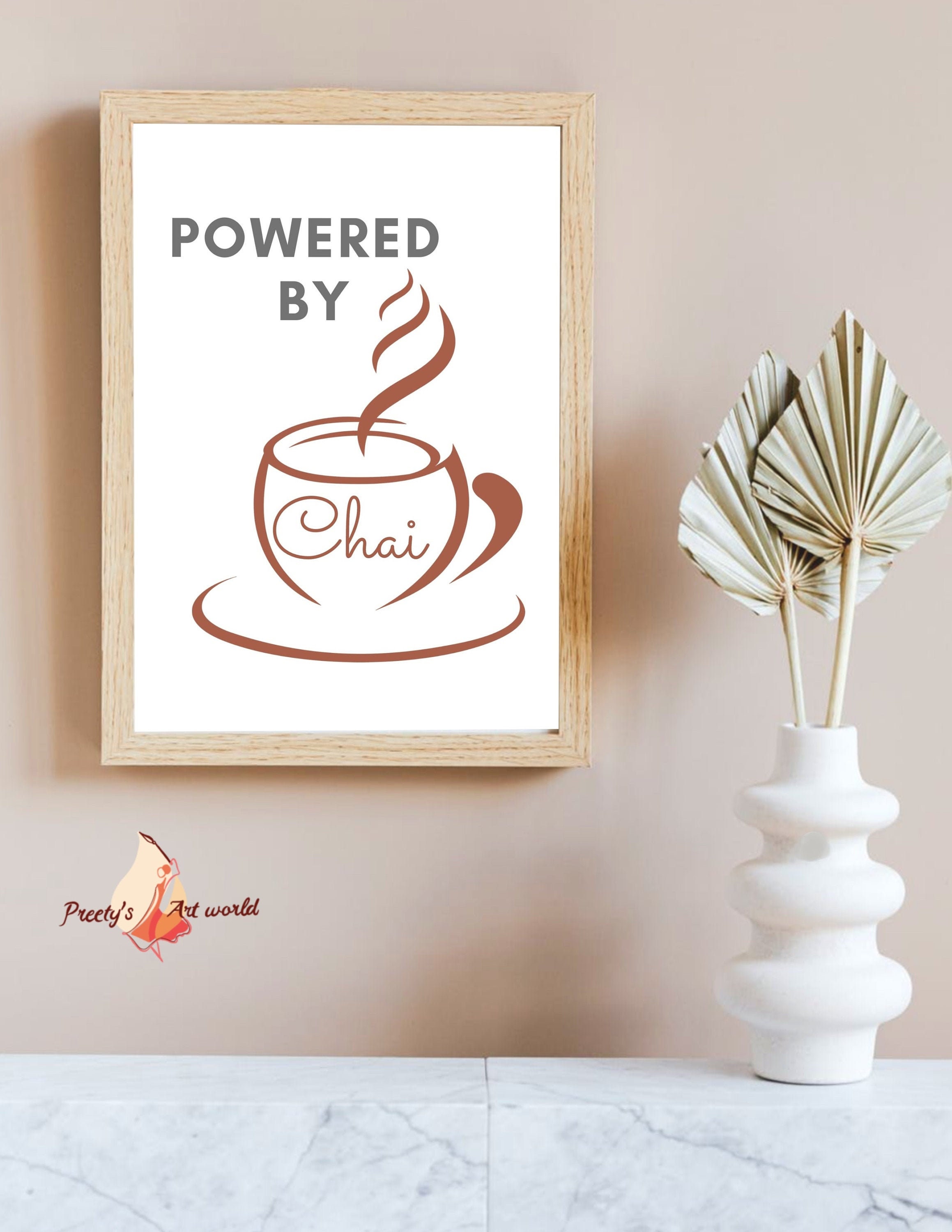 Powered By Chai Indian Poster Print I Kitchen Prints I Chai | Etsy