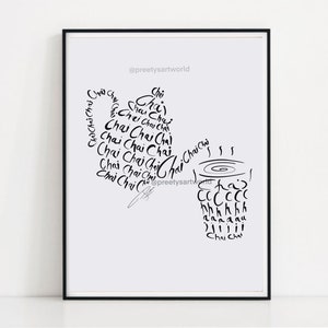 Chai Typography Wall Art Printable , Chai Print , Kitchen Wall Decor ...