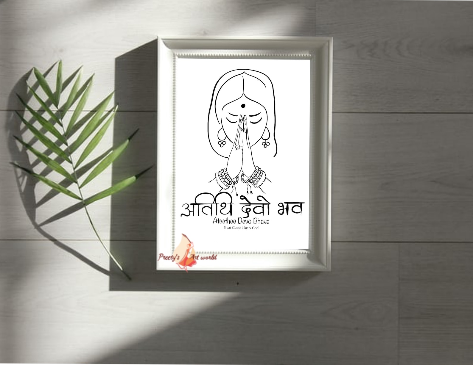 Atithi Devo Bhava Sanskrit Phrase Calligraphy I Guest Room Printable ...