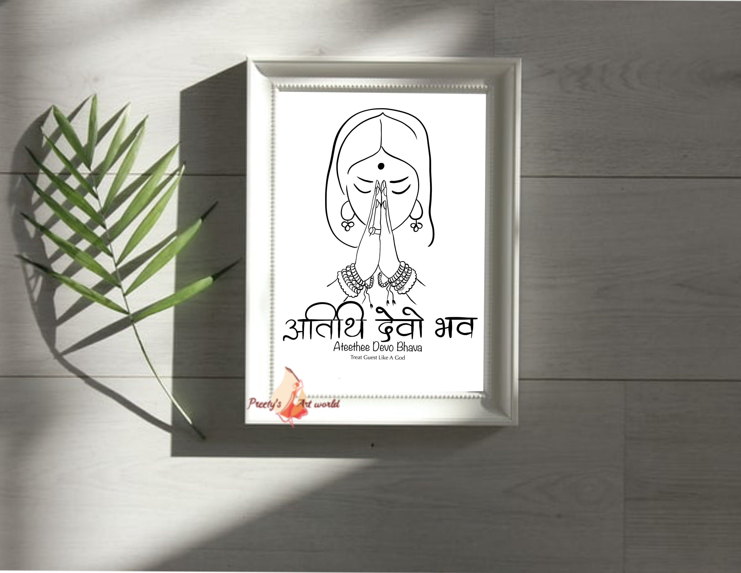 Atithi Devo Bhava Sanskrit Phrase Calligraphy I Guest Room Printable ...