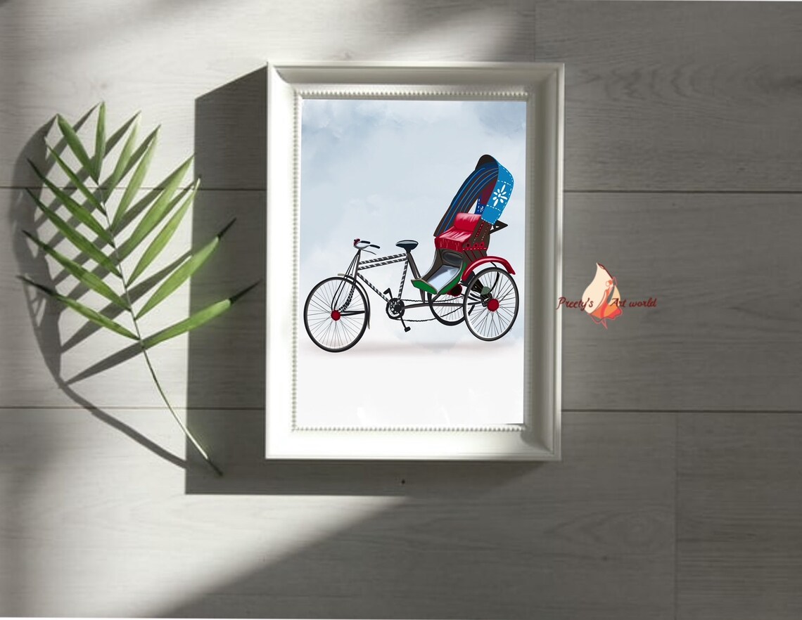 Cycle Rickshaw Poster Art I Indian Wall Decor I Indian Painting I ...