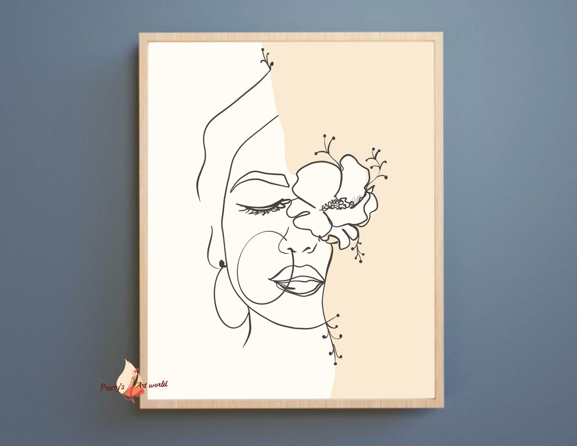 Female One-Line Portrait I One Line Print I Woman Line Art I | Etsy