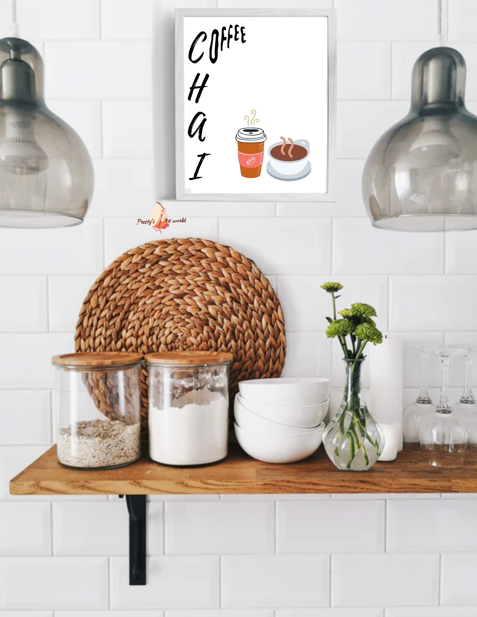 Chai Coffee Monochrome Quote Typography Calligraphy Wall Art - Etsy