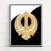 Handdrawn Ek Onkar Khanda Sahib Modern Minimalistic Art Printable ...
