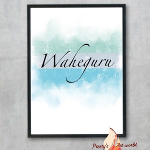 Waheguru Wall Art Printable Poster I Punjabi Home Décor I Sikhi Home ...