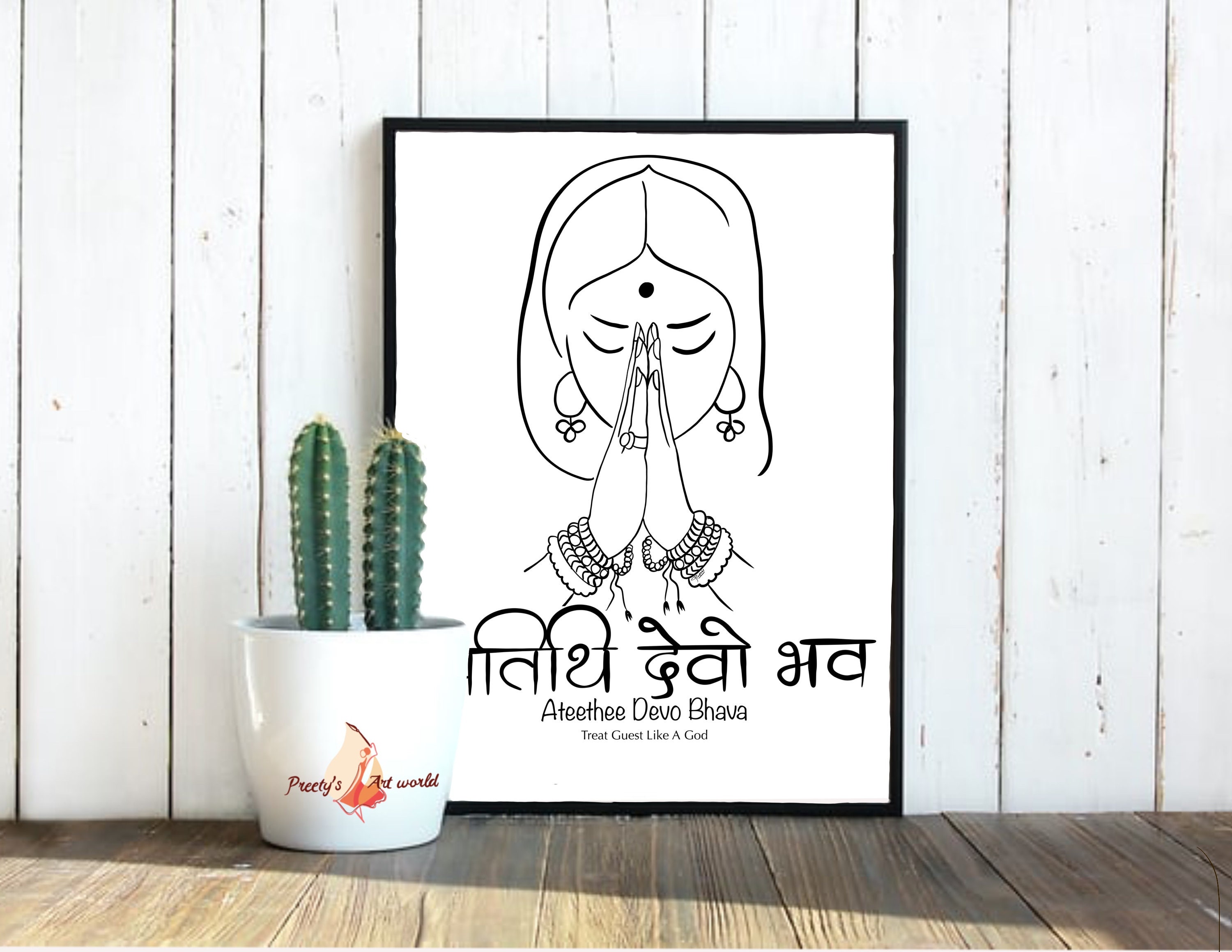 Atithi Devo Bhava Sanskrit Phrase Calligraphy I Guest Room - Etsy