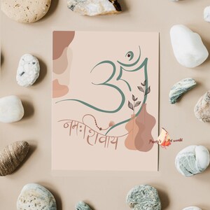 Handwritten Om Namah Shivaya Boho Art I Sacred Symbols Art Poster I ...